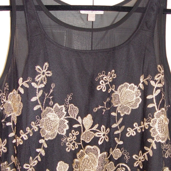 Roz & Ali | Tops | Roz Ali Sheer Top Black Xl | Poshmark